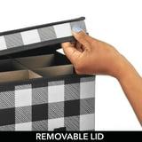 mDesign Square Gift-Wrap or Ornament Storage Box, Handles, 2 Pack ...