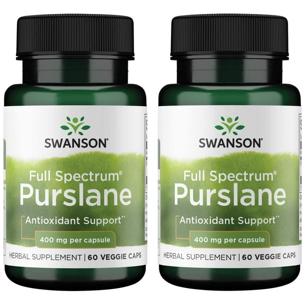 Swanson Full Spectrum Purslane 400 mg 60 Veg Caps 2 Pack - Walmart.com