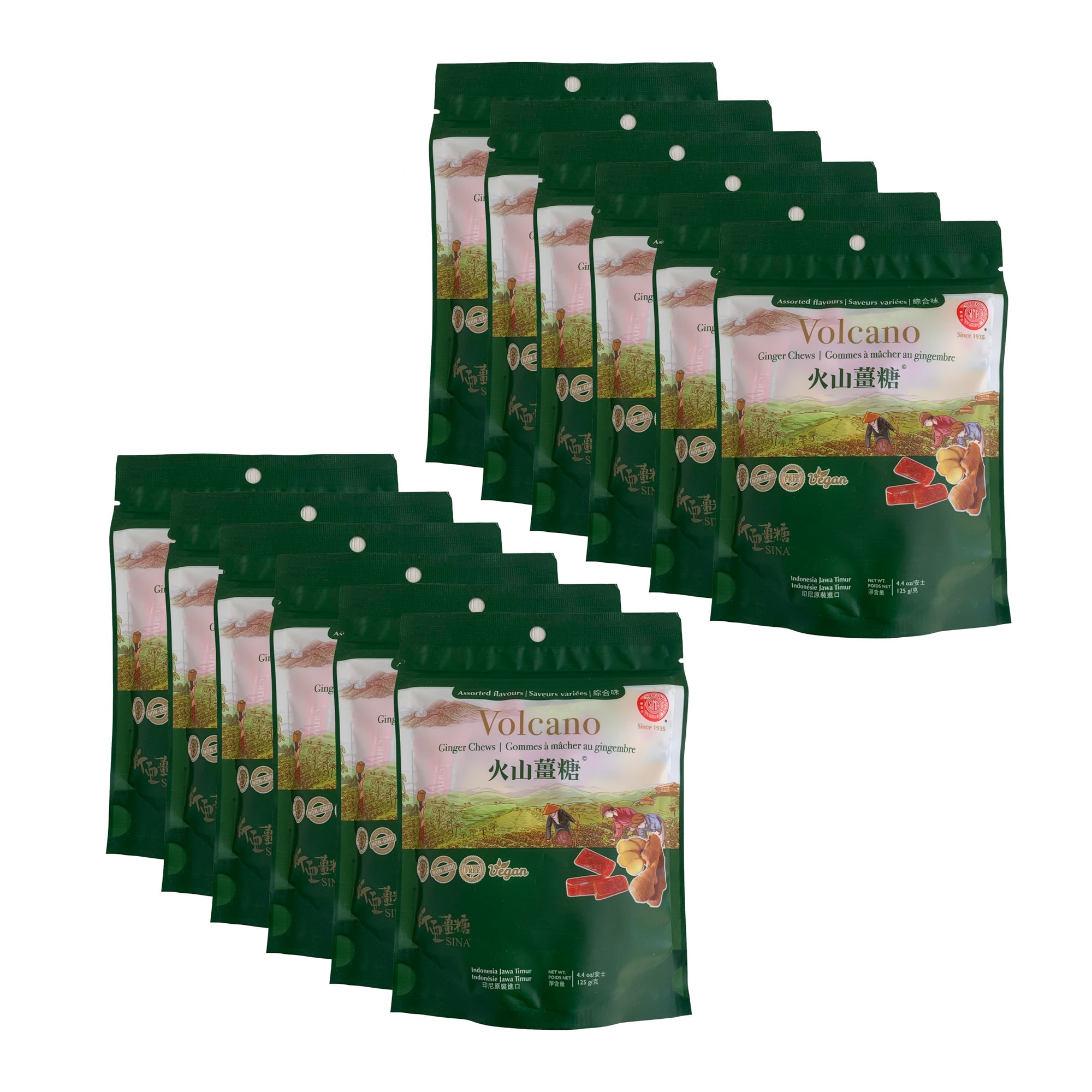 12 Bags of Sina Volcano Assorted (Lemon, Mango, Original, Orange ...