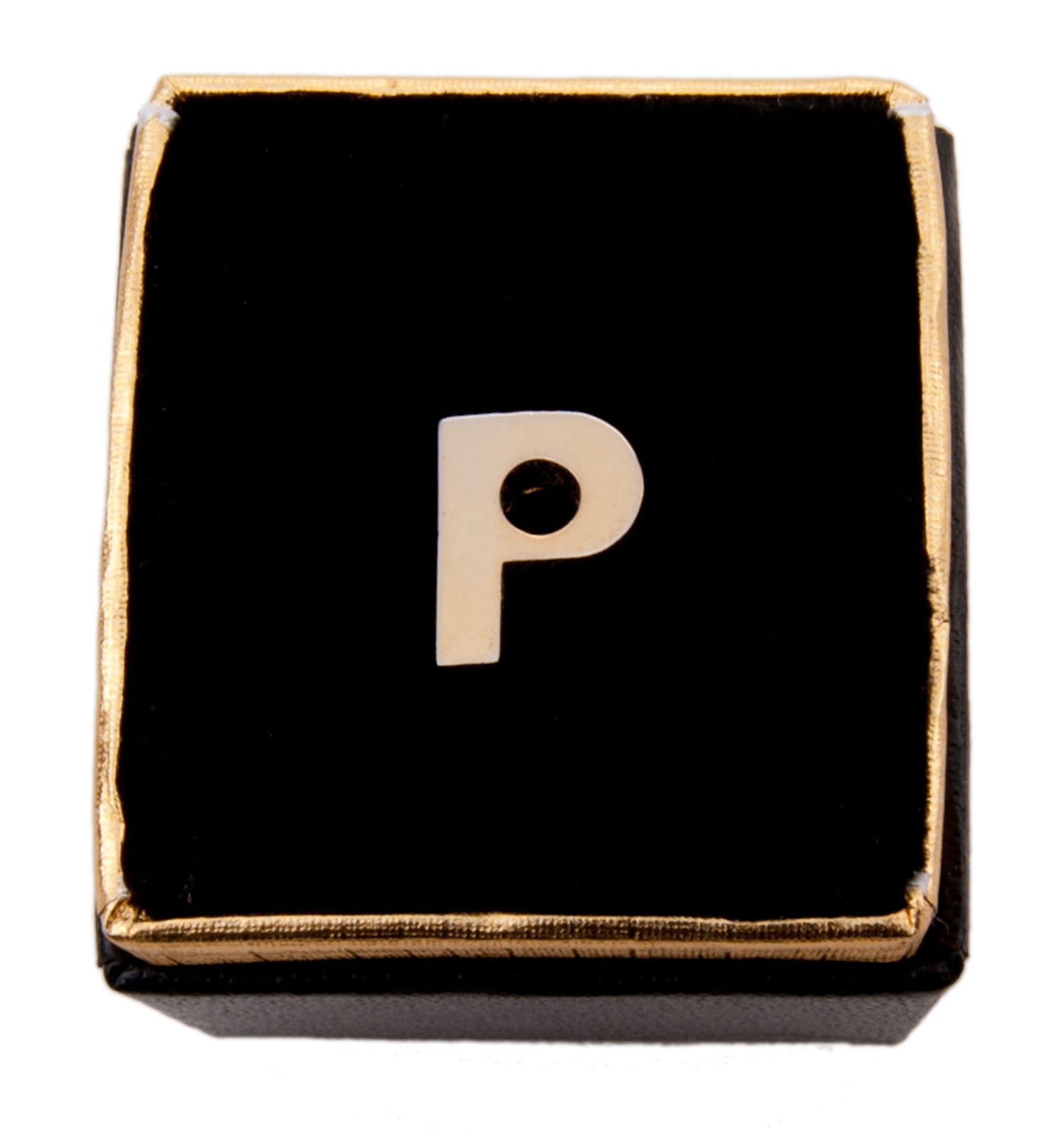 Mens Gold Tone Tie Tack Tac Initial Block Letter "P" Boxed - Walmart.com