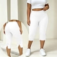 Besolor Plus Size Capri Leggings for Women Elastic High Waisted Bow ...