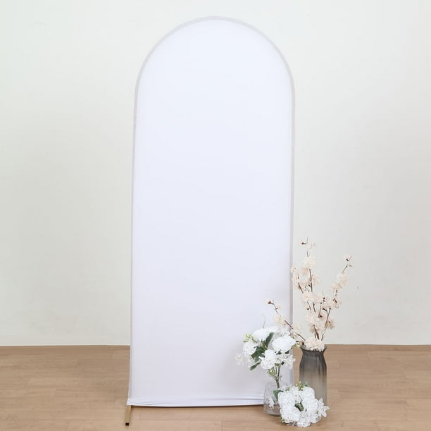 Efavormart 5ft White Spandex Fit Round Top Backdrop Frame Stand Cover ...