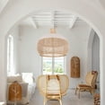 Arturesthome White Handwoven Rattan Boho Pendant Lighting Fixtures ...
