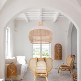 Arturesthome White Handwoven Rattan Boho Pendant Lighting Fixtures ...
