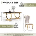 7-Piece Modern Marble Dining Table Set, 68.9" Faux Marble Dining Table ...