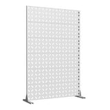 MAYEERTY 72 × 47in Outdoor Privacy Screen with Stand, 6 Panels Metal ...