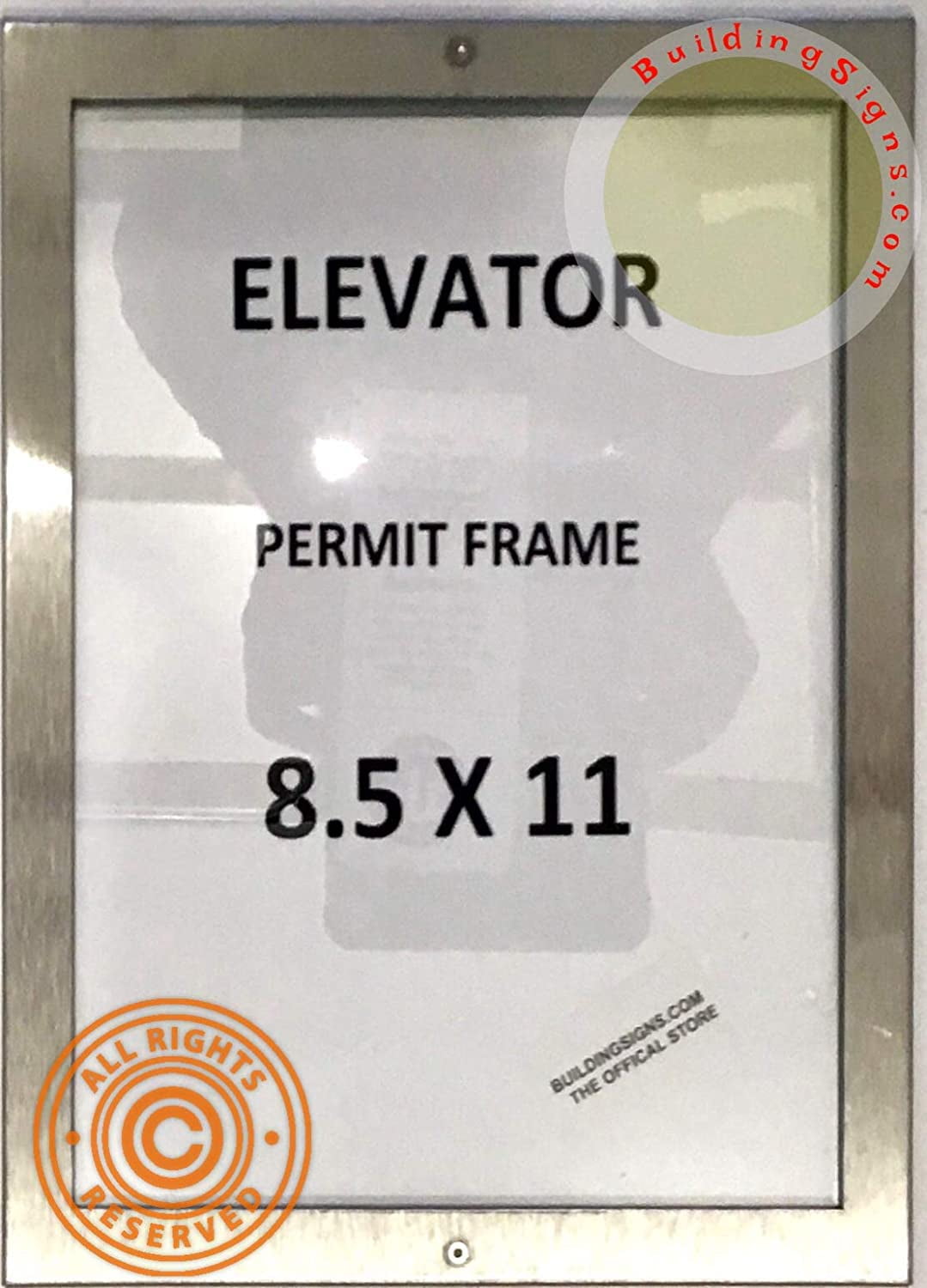 Elevator Permit Frame 8.5x11 (Lockable !!!, Stainless Steel, Heavy Duty ...