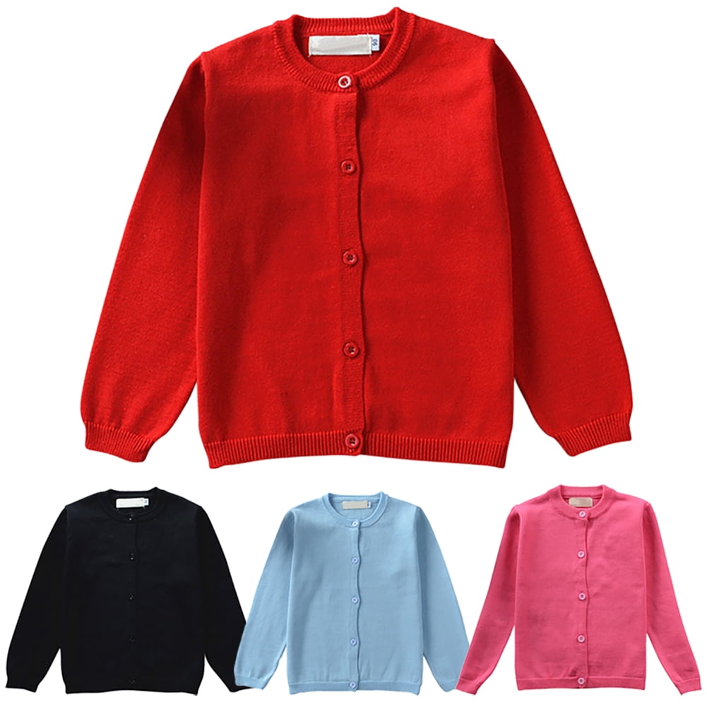 URMAGIC 1-5T Baby Girls Cotton Cardigan Long Sleeve Kid Button Sweater ...