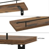 Pharege Black Floating Wall Shelves, Decorative Wood, 4-Pack - Walmart.com