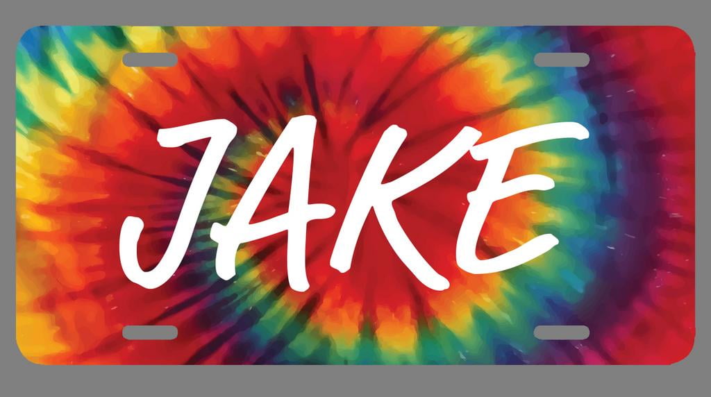 Jake Name Tie Dye Style License Plate Tag Vanity Novelty Metal | UV ...