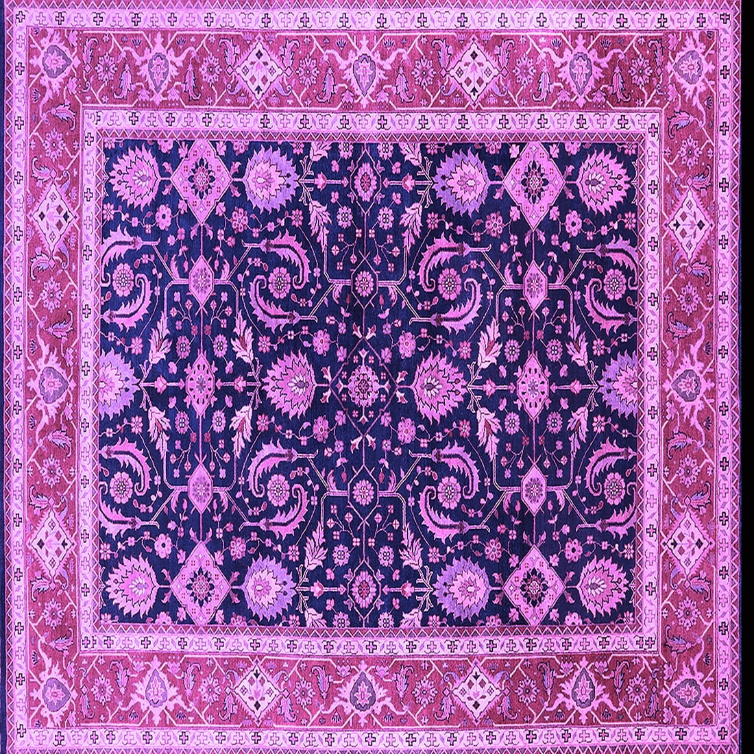 Ahgly Company Indoor Square Oriental Purple Industrial Area Rugs, 4 ...