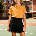 Antinious Boys Girls Solid Collared Short Sleeve Button Versatile ...