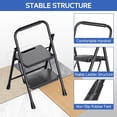 2 Step Ladder, Folding Step Stool with Handrail, Safe-Lock Design and ...