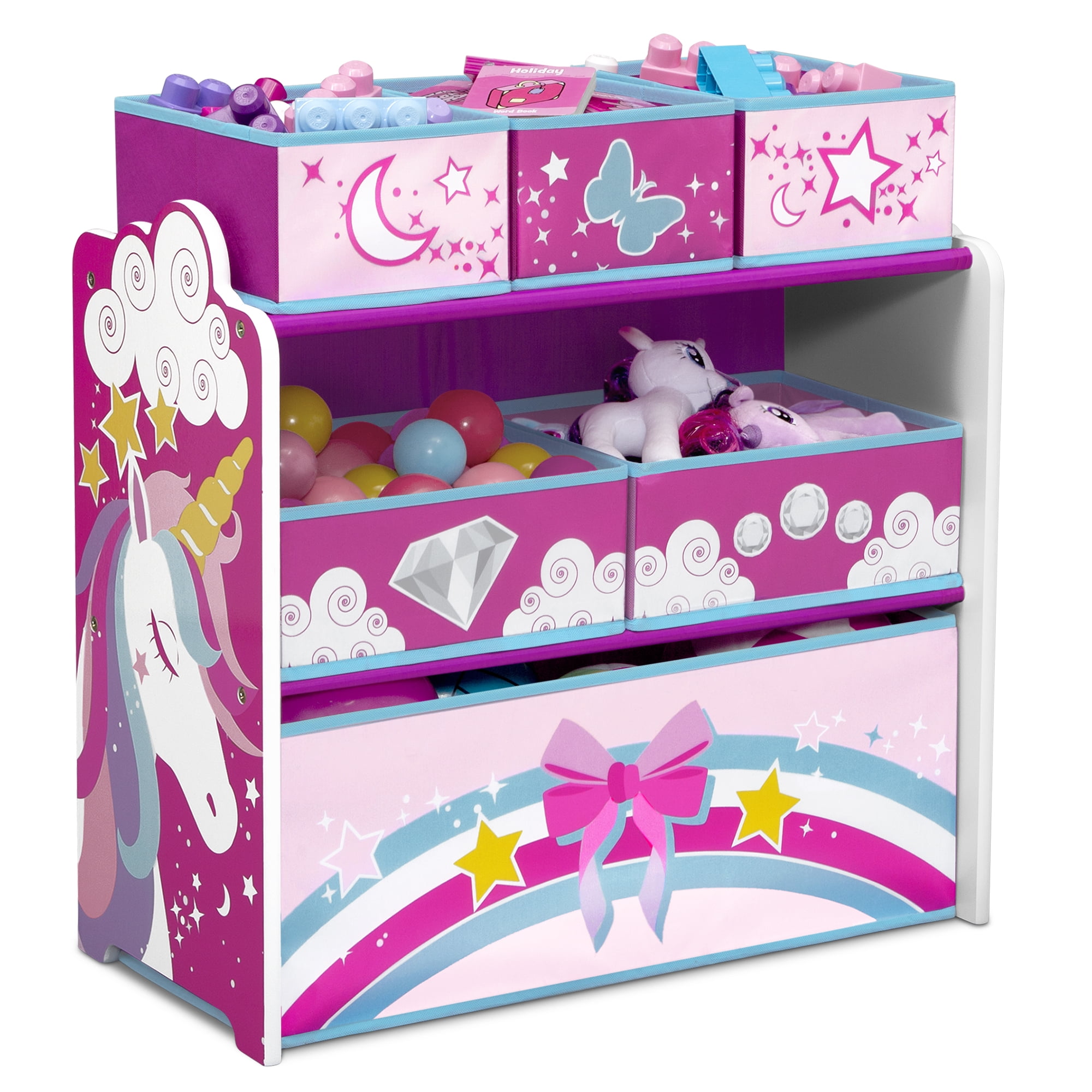 Delta Children Unicorn Design & Store 6 Bin Toy Storage Organizer ...