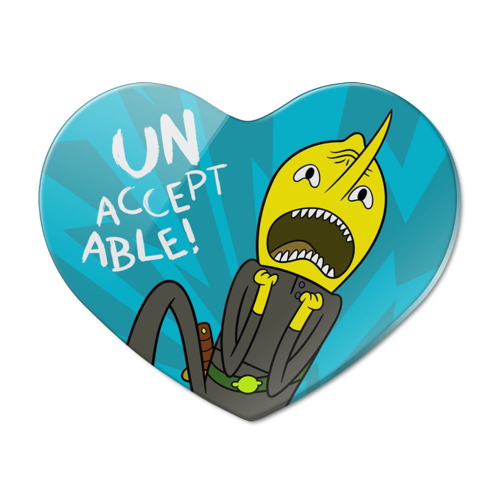 Adventure Time Lemongrab Unacceptable Heart Acrylic Fridge Refrigerator ...