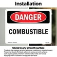 Combustible OSHA Danger Vinyl Decal Label 24 Inch x 18 Inch - 10 Pack ...