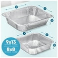 Aluminum Pans With Lids, Disposable Baking and Cake Pan Combo Set of (10pc) 8" Square And (10pc ...