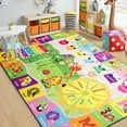 YJ.GWL Kids Educational Fun Rug Play Mat Soft Animal Learning Area Rugs ...