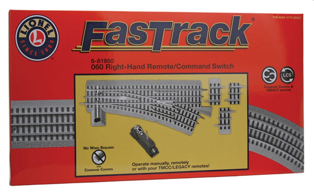 Lionel - O-60 FasTrack Remote Right-Hand Switch - 6-81950 - Walmart.com