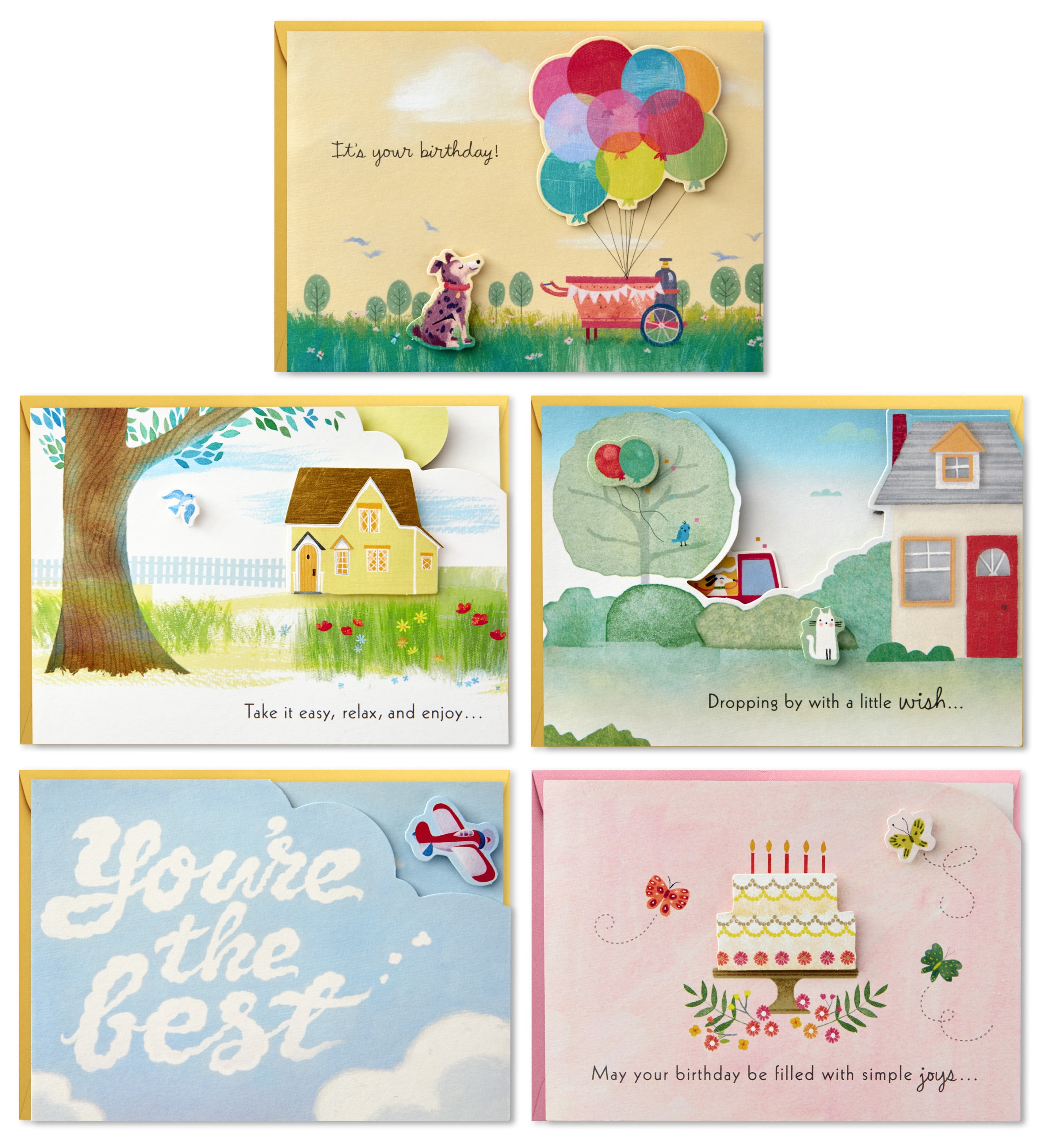 Hallmark Paper Wonder Pop Up Birthday Cards Assortment (5 Cards with ...