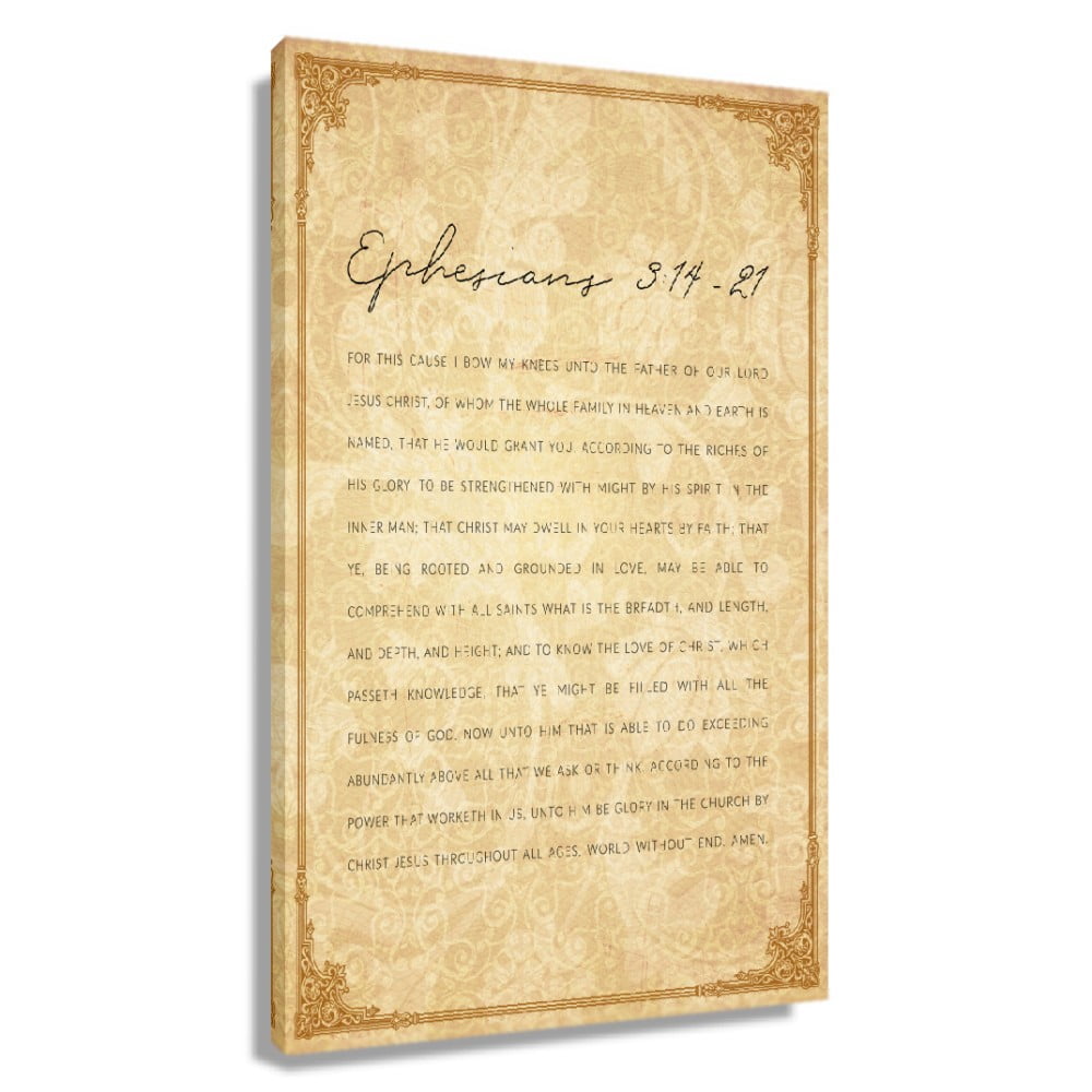 Ephesians 3 14-21 Bible Verse Wall Art Vintage Scripture Posters Wall ...