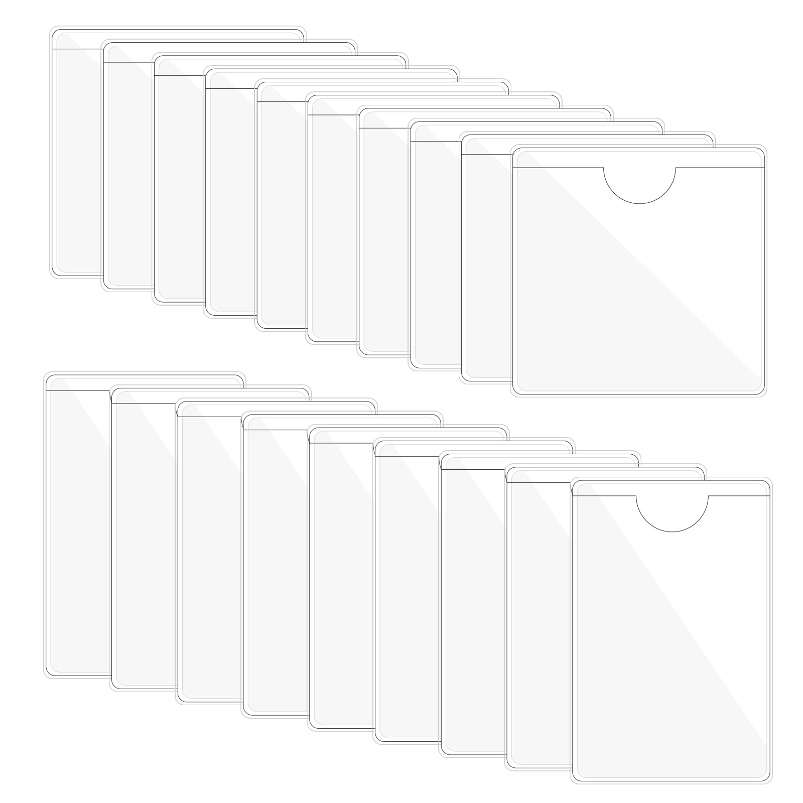 Uxcell Self Adhesive Index Card Pockets Plastic Label Holder Sticky ...