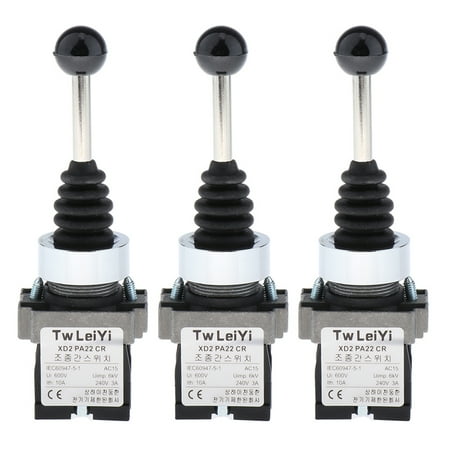 3x 2NO Spring Return Self-Locking Rotary Rocker Toggle Switch | Walmart ...