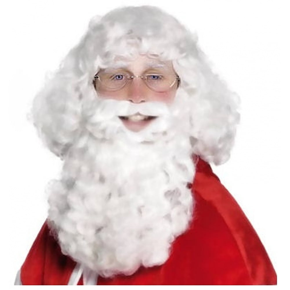 Deluxe Santa Claus Beard And Wig Set Adult Costume Accessory