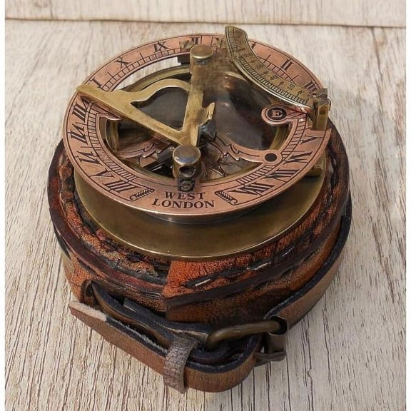 3" Sundial Compass - Solid Brass Sun Dial Rustic Vintage Home Decor ...