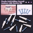 120Pcs Heavy Duty Plastic Self Drilling Drywall Anchors with M4x25mm ...