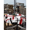 Abstract Lines Round Outdoor Tablecloth with Umbrella Hole Black Red ...