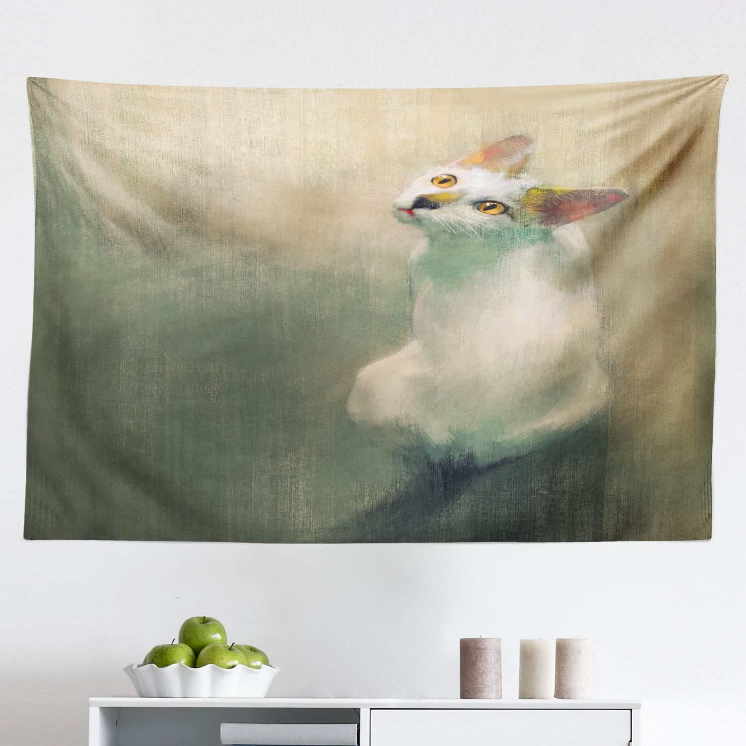 Abstract Tapestry, Geometric Triangle Pattern with Angled Stripes ...