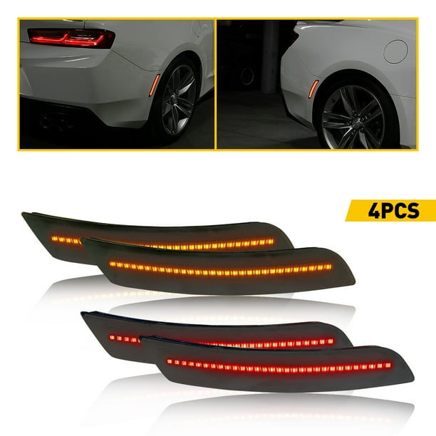 Amber Red Smoked LED Side Marker Lights for 16-21 Chevy Camaro ...