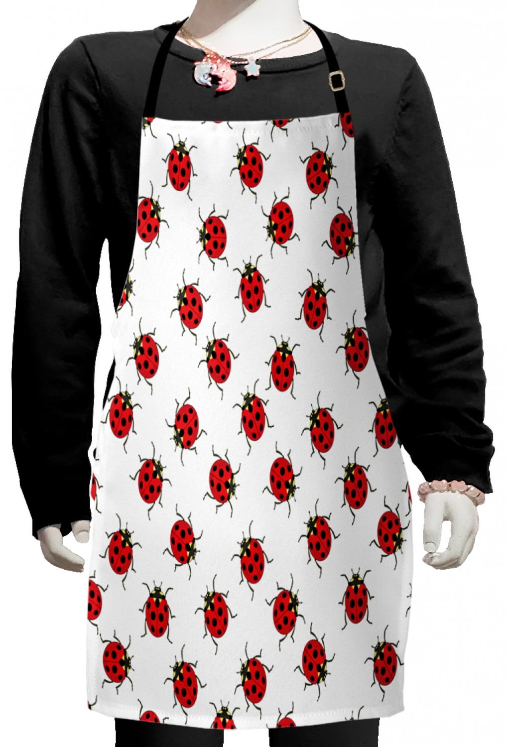 Ladybugs Kids Apron, Ladybugs Pattern Bunch of Bugs Infinite Speckled ...