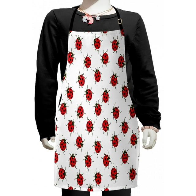 Ladybugs Kids Apron, Ladybugs Pattern Bunch of Bugs Infinite Speckled ...