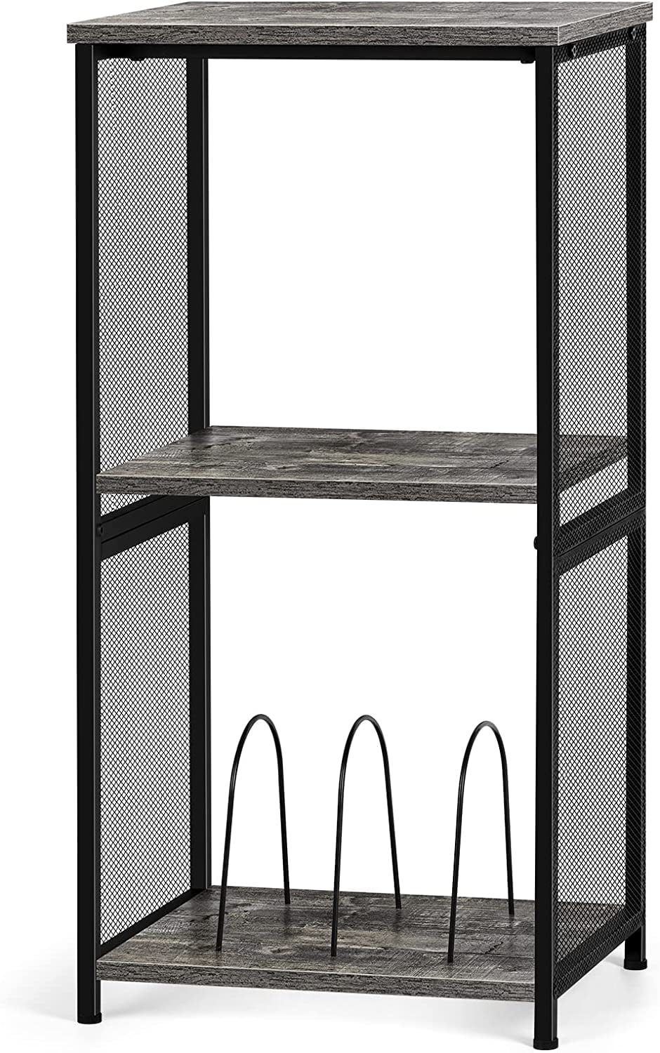 Record Player Stand Vinyl Record Storage Holder End Table, Gray ...