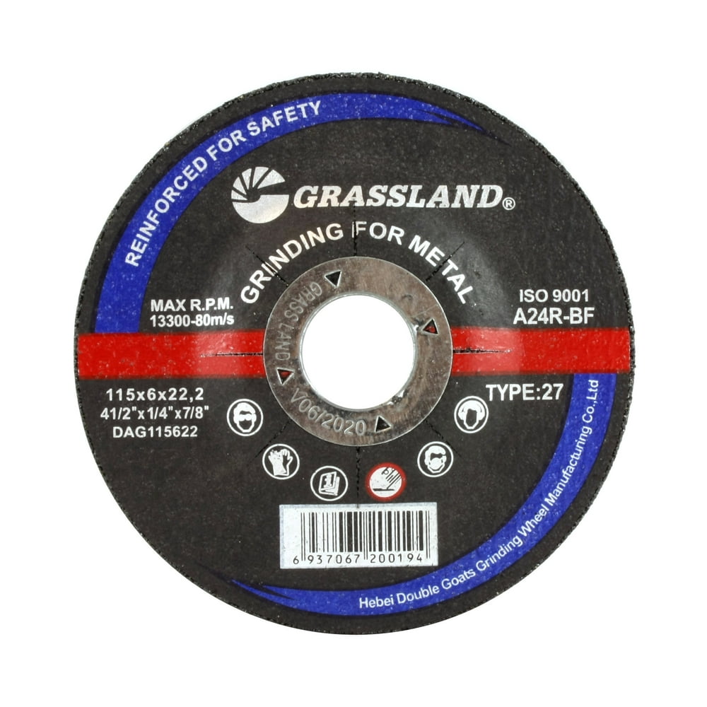 Grinding Disc, Steel Grinding wheel - 4-1/2" x 1/4" x 7/8" - T27 - (5 ...