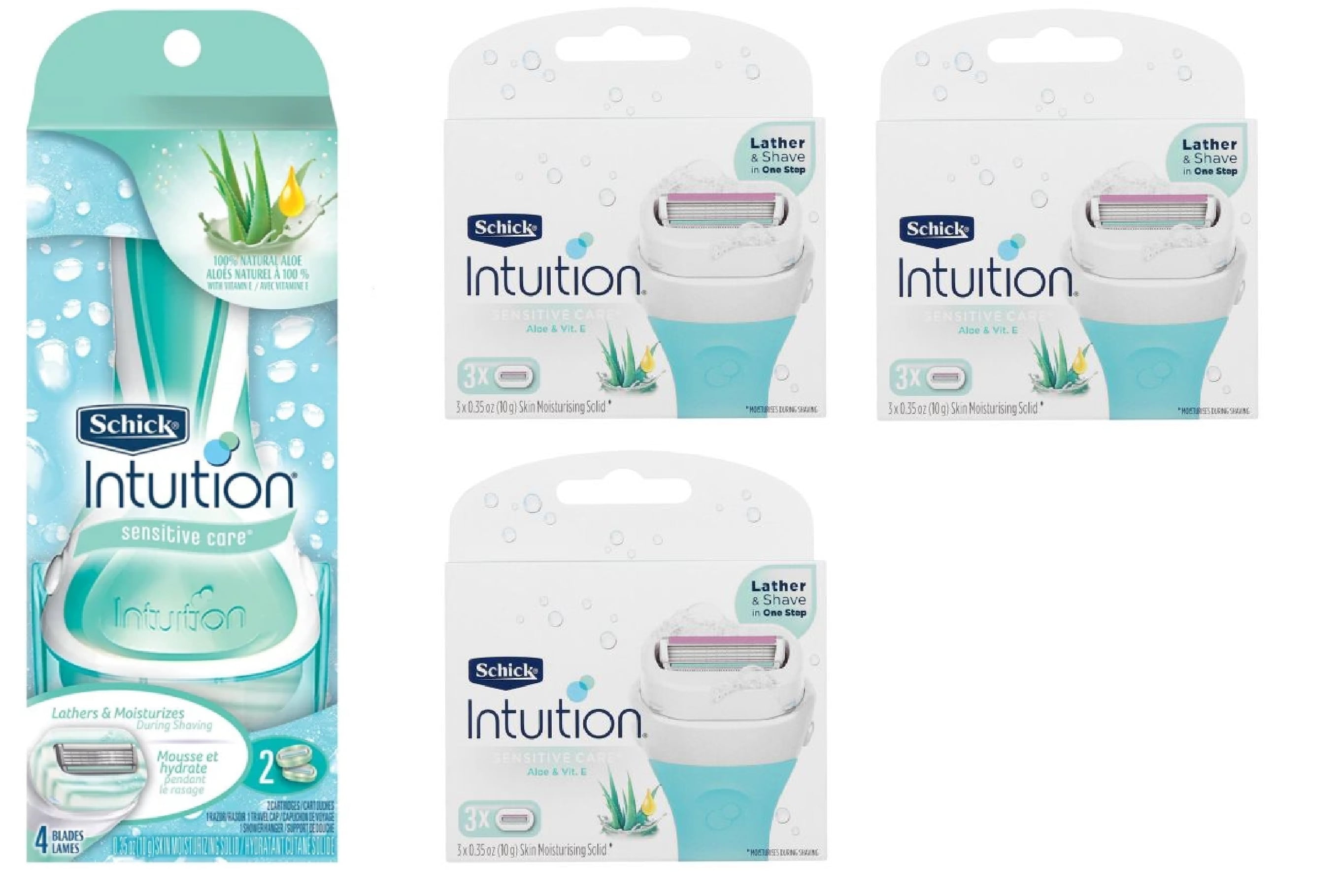 Schick Intuition Sensitive Care Razor with 11 Refill Blades - Walmart.com