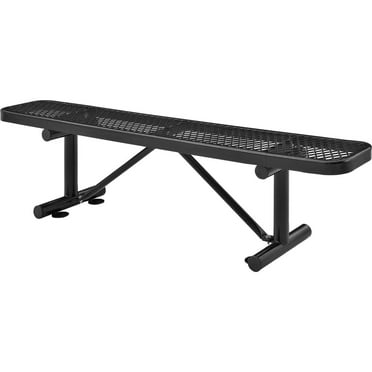 Global Industrial 72"L Green Expanded Metal Mesh Bench with Backseat ...