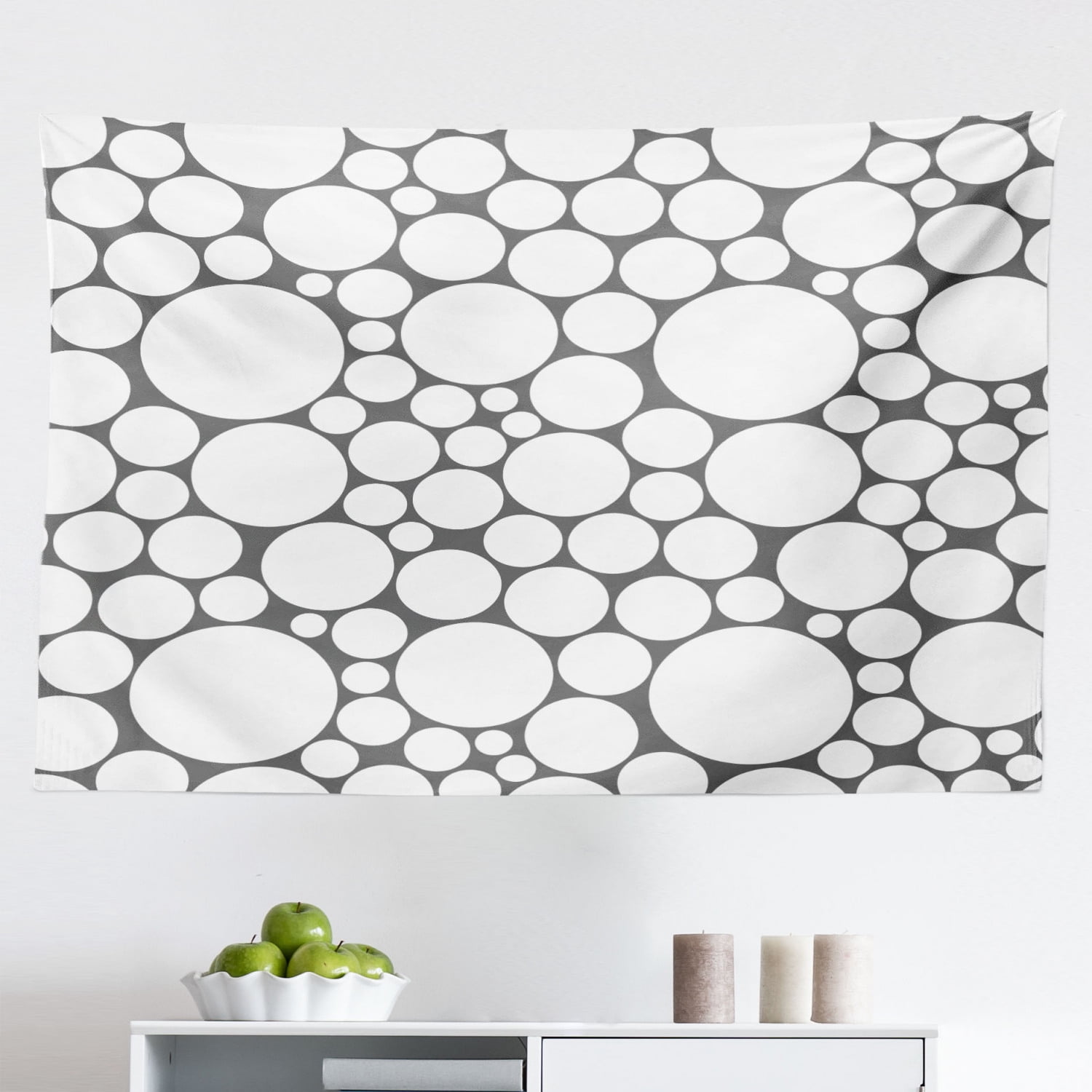 Geometric Circle Tapestry, Abstract Various Round Pattern with ...