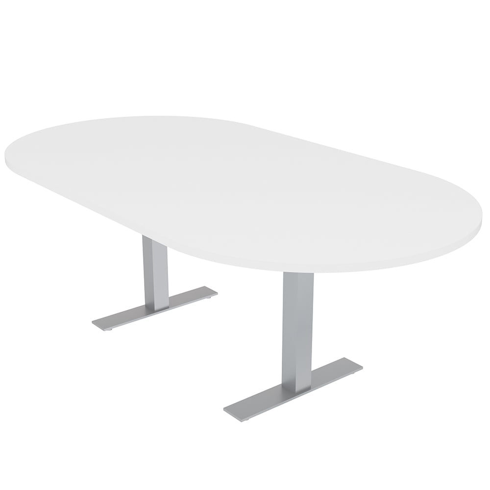 7Ft Racetrack Conference Table Metal T Bases Data And Electric Module ...