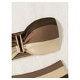 Bikini Set for Women Color Block High Waisted Two Piece Swimsuit Buckle ...