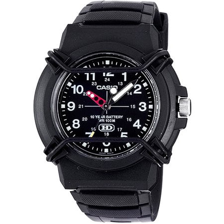 Men's 10-Year Battery Sport Analog Watch, Black Resin Strap - Walmart.com