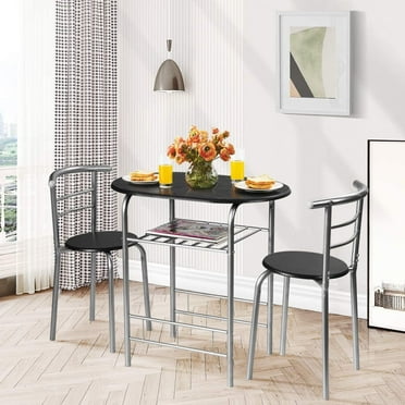 Costway 3 Pcs Dining Set 2 Chairs And Table Compact Bistro Pub ...
