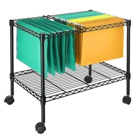 Rolling File Cart, Mobile Filing Cart Storage Shelf for Letter Size and ...