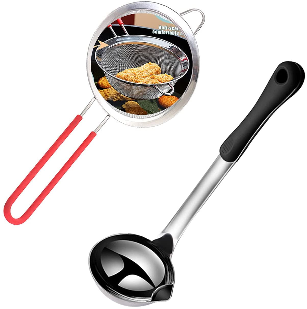 Gravy Ladle with Anti-scalding Handle Stainless Steel Grease Separator ...
