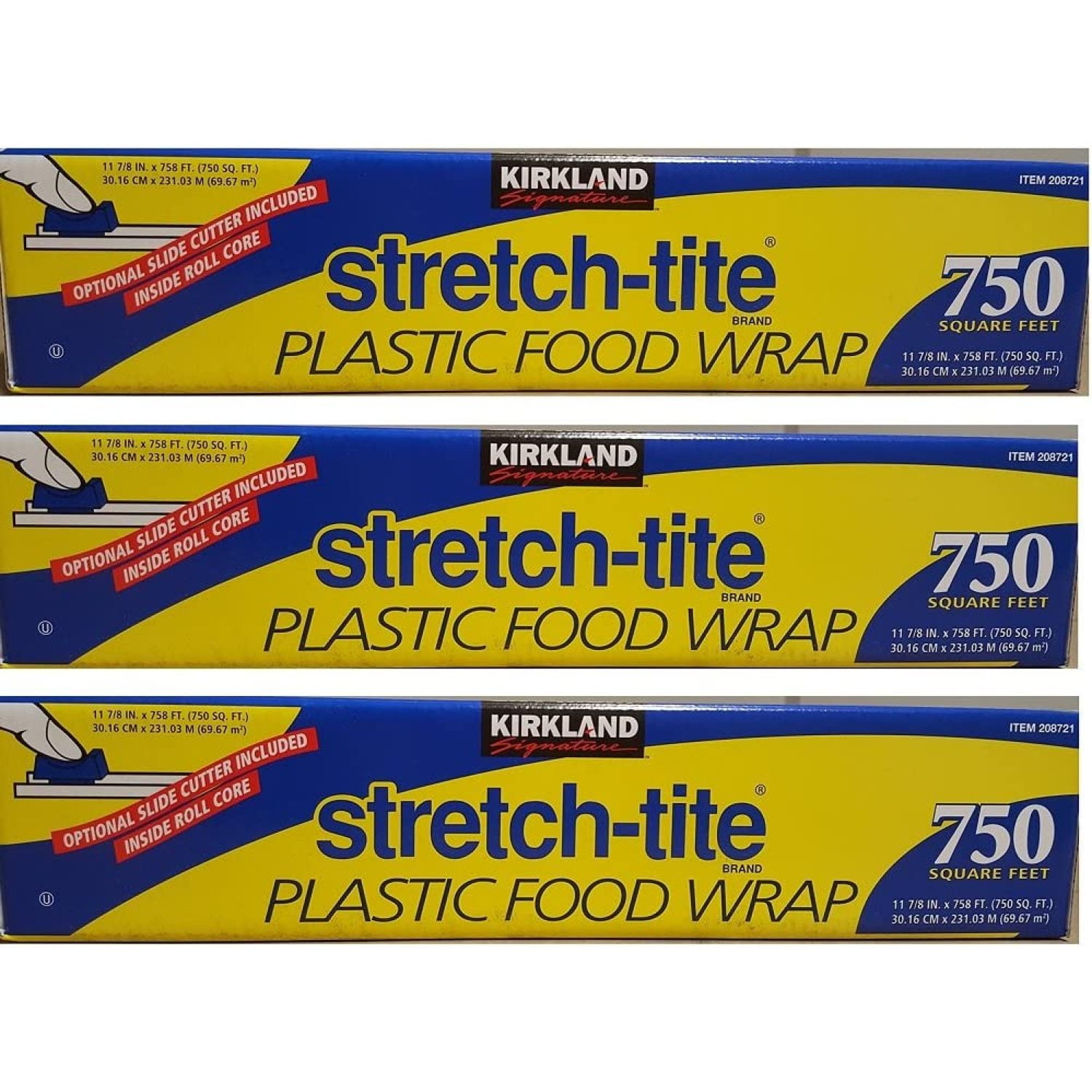 HYYYYH Signature Stretch Tite Plastic Food Wrap LCZrup, 3 Packs (750 Sq ...