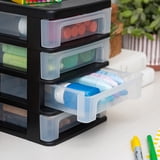 IRIS USA, Small Stackable 4-Drawer Mini Plastic Desk Storage, Compact ...