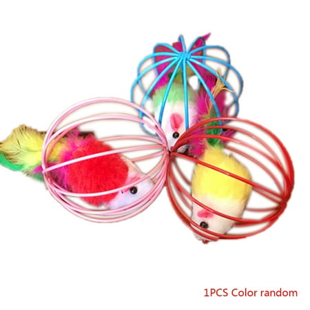 Pet Toys Hollow Ball Feather Mouse Toys Pet Playing Funny Pet Animals ...