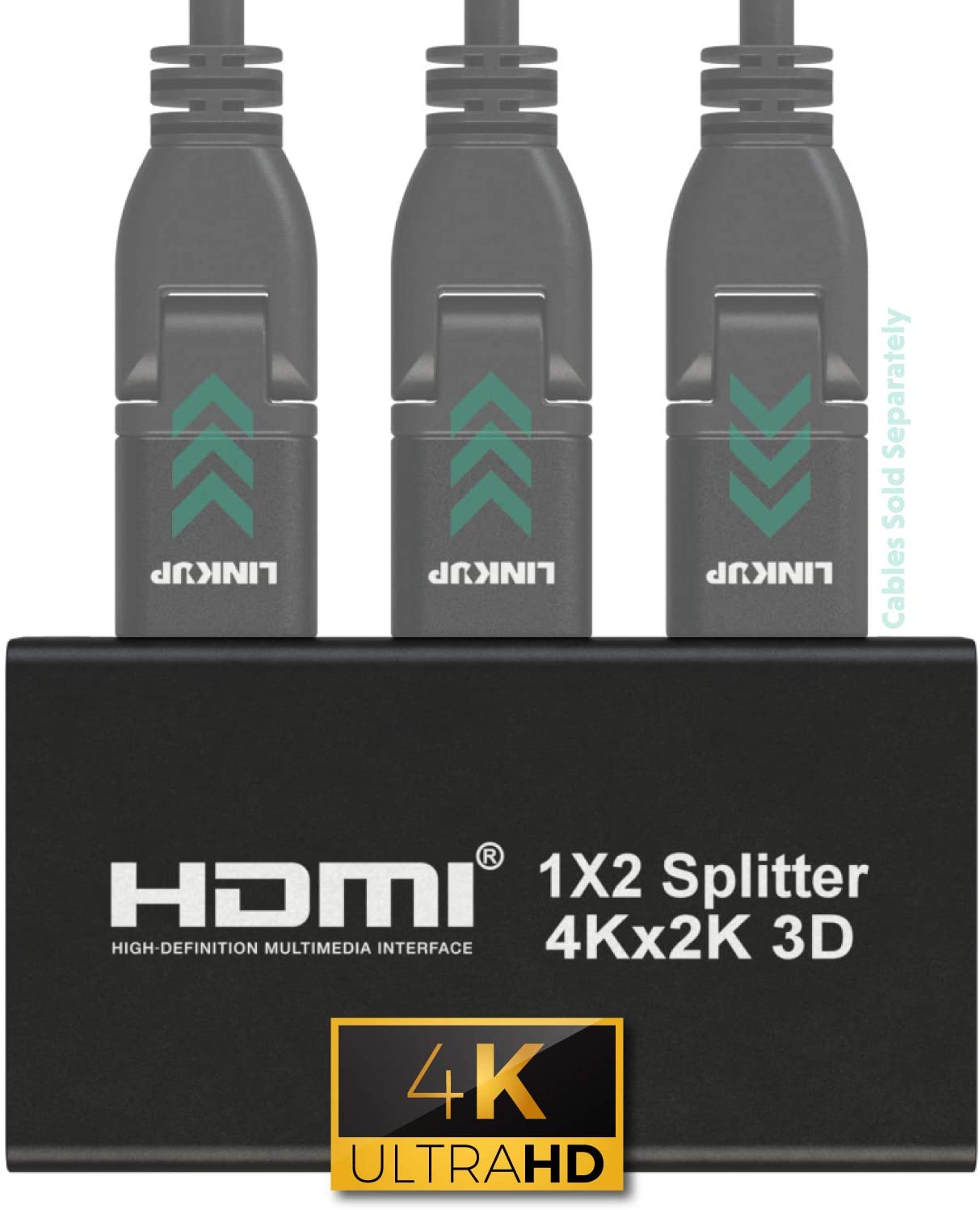 LINKUP - 2 Way HDMI Splitter 1 in 2 Out 4K UHD 2K Hub Smart 3D Active ...